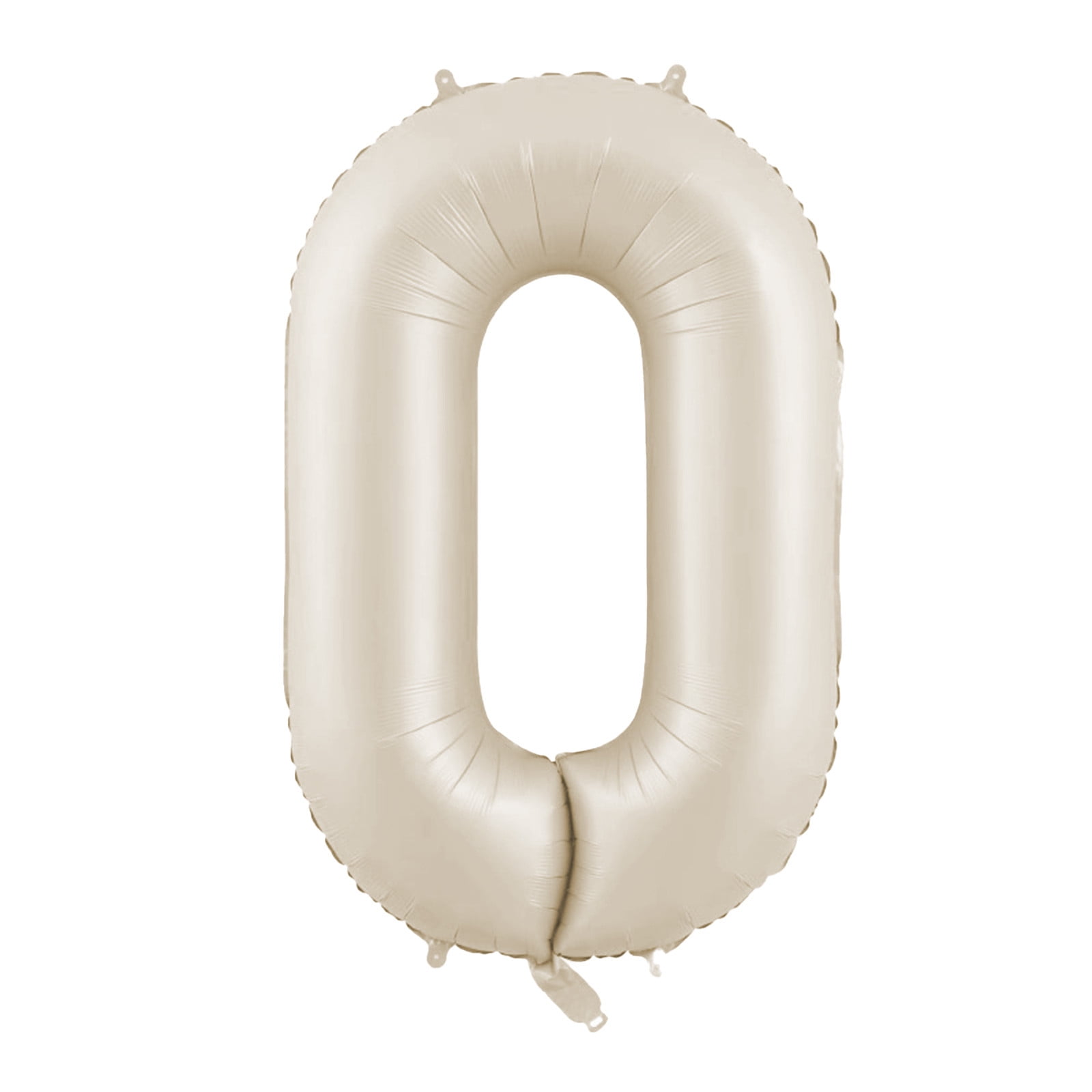Large Metallic Cream Color Number 0 Balloon 40 Inch Helium Foil Balloon for Birthdays ...