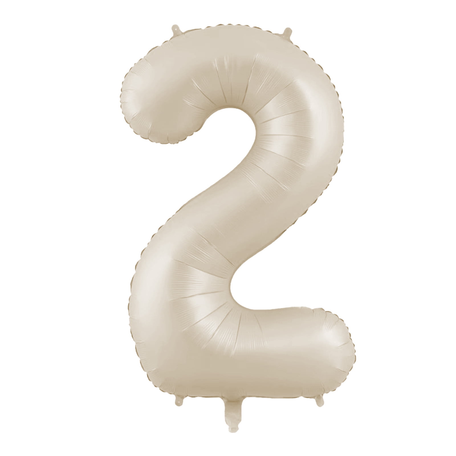 Large Metallic Cream Color Number 2 Balloon 40 Inch Helium Foil Balloon for Birthdays ...