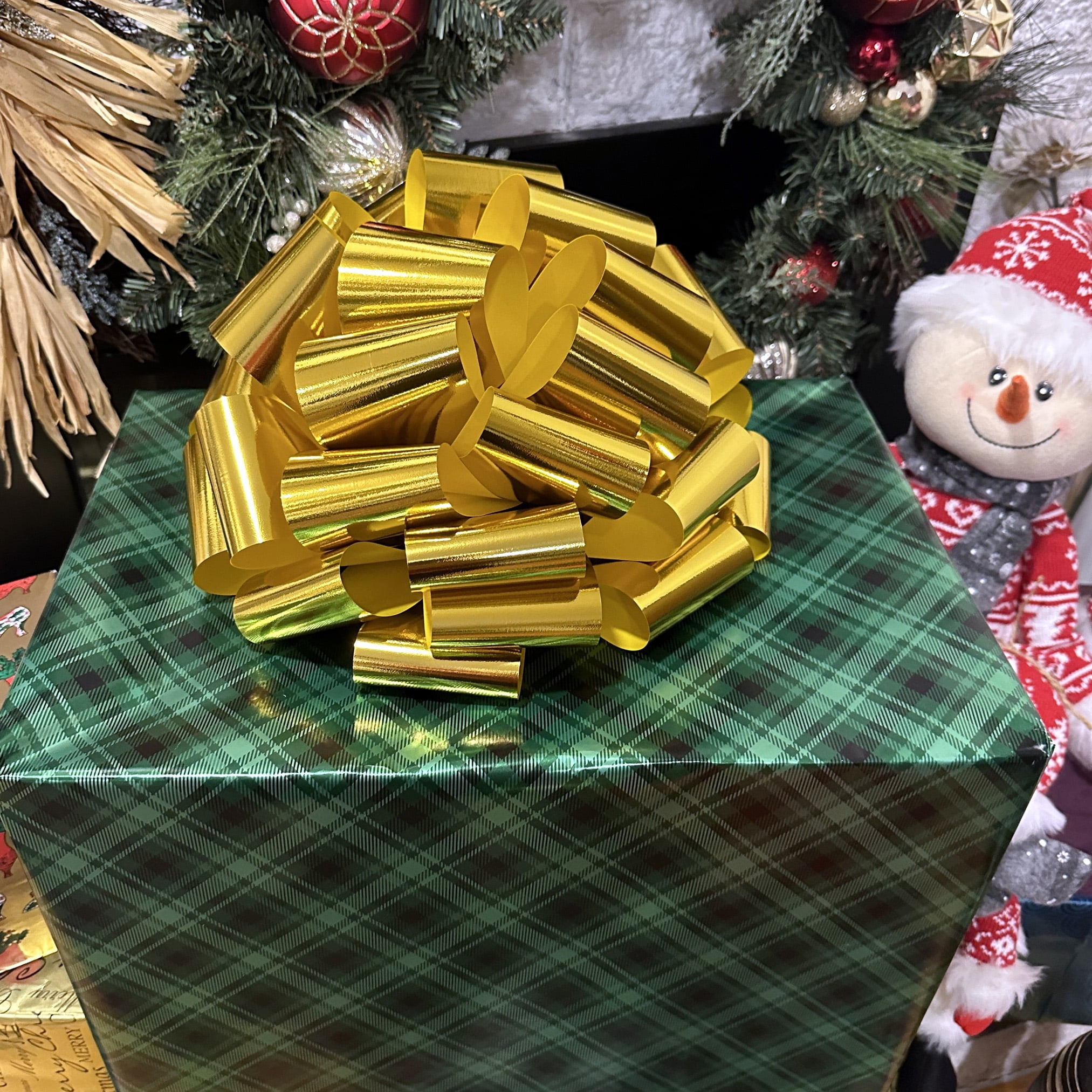 Large Metallic Gold Gift Pull Bows - 14" Wide, Set of 6, Birthday ...