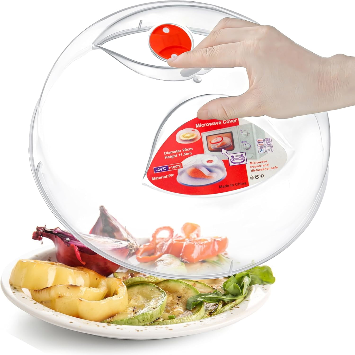 Large Microwave Cover for Food Easy Grip Microwave Splatter Cover Guard ...