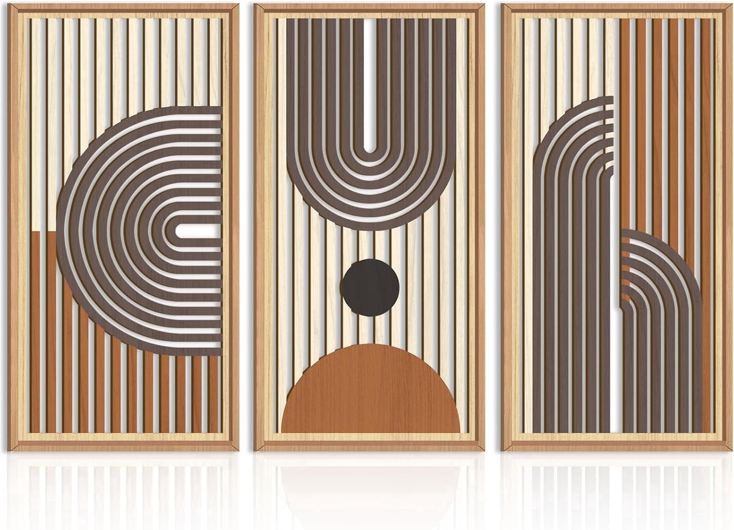 Large Mid Century Modern Wall Art Framed Abstract Geometric Wall Art ...