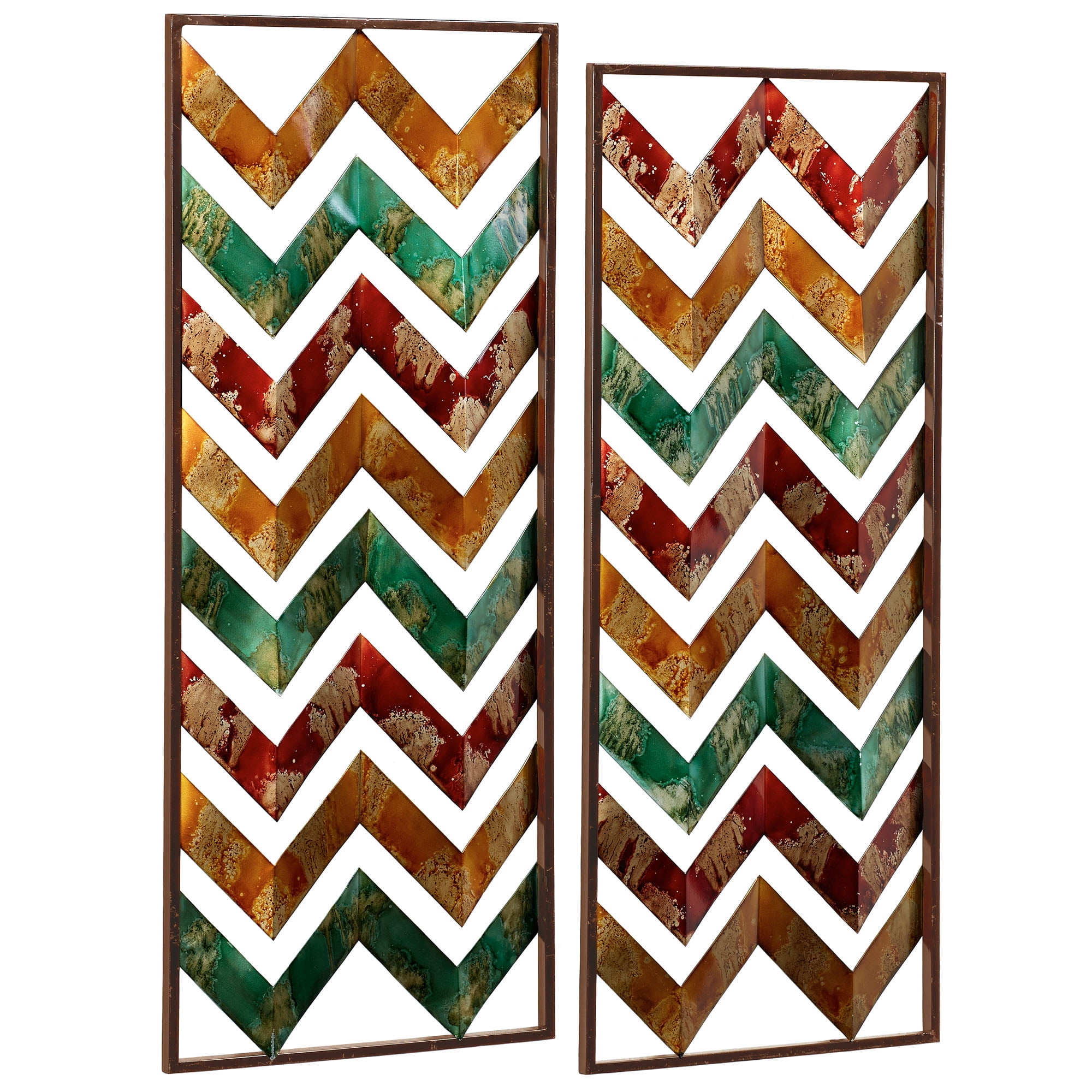 Large Modern Contemporary Style Chevron Metal Geometric Wall Art ...
