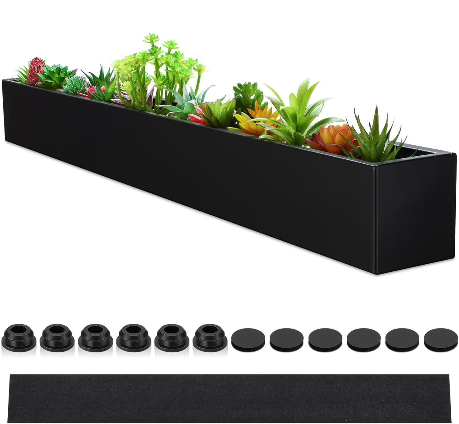 Large Modern Steel Planter Box with Drainage Holes for Indoor Use ...