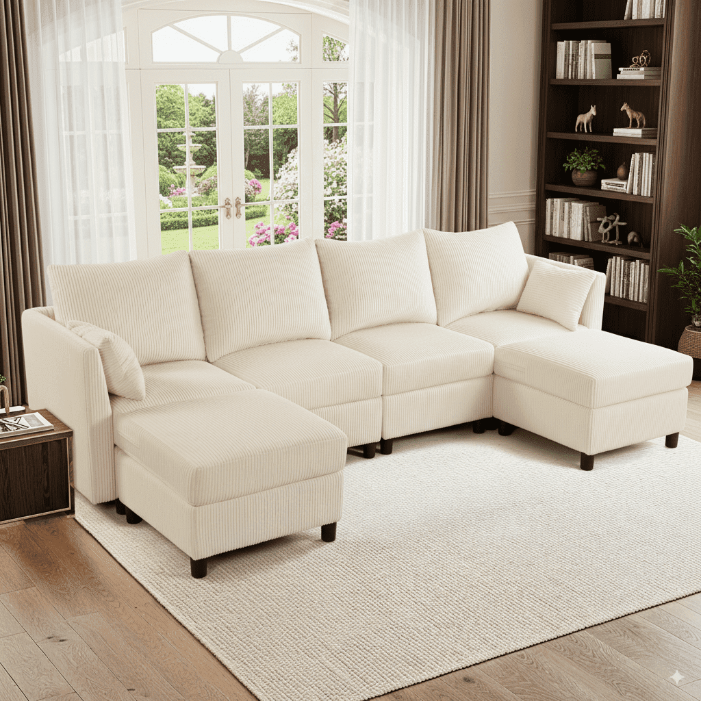 Large Modular Sectional Sofa with Storage,Convertible Couch, Memory ...