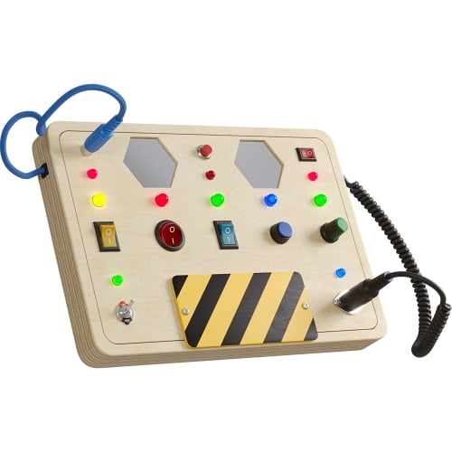 Large Montessori Wooden Busy Board with Light Up LED Buttons ...