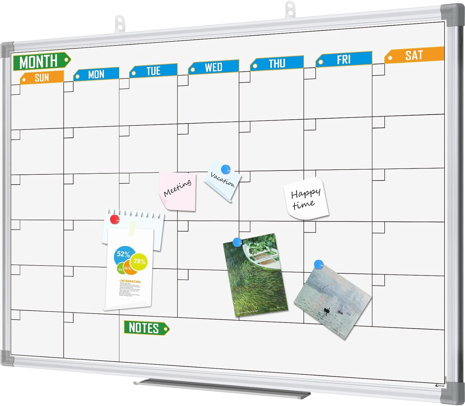 Large Monthly Planner Whiteboard – 24x18 Inch Aluminum Frame, Wall ...