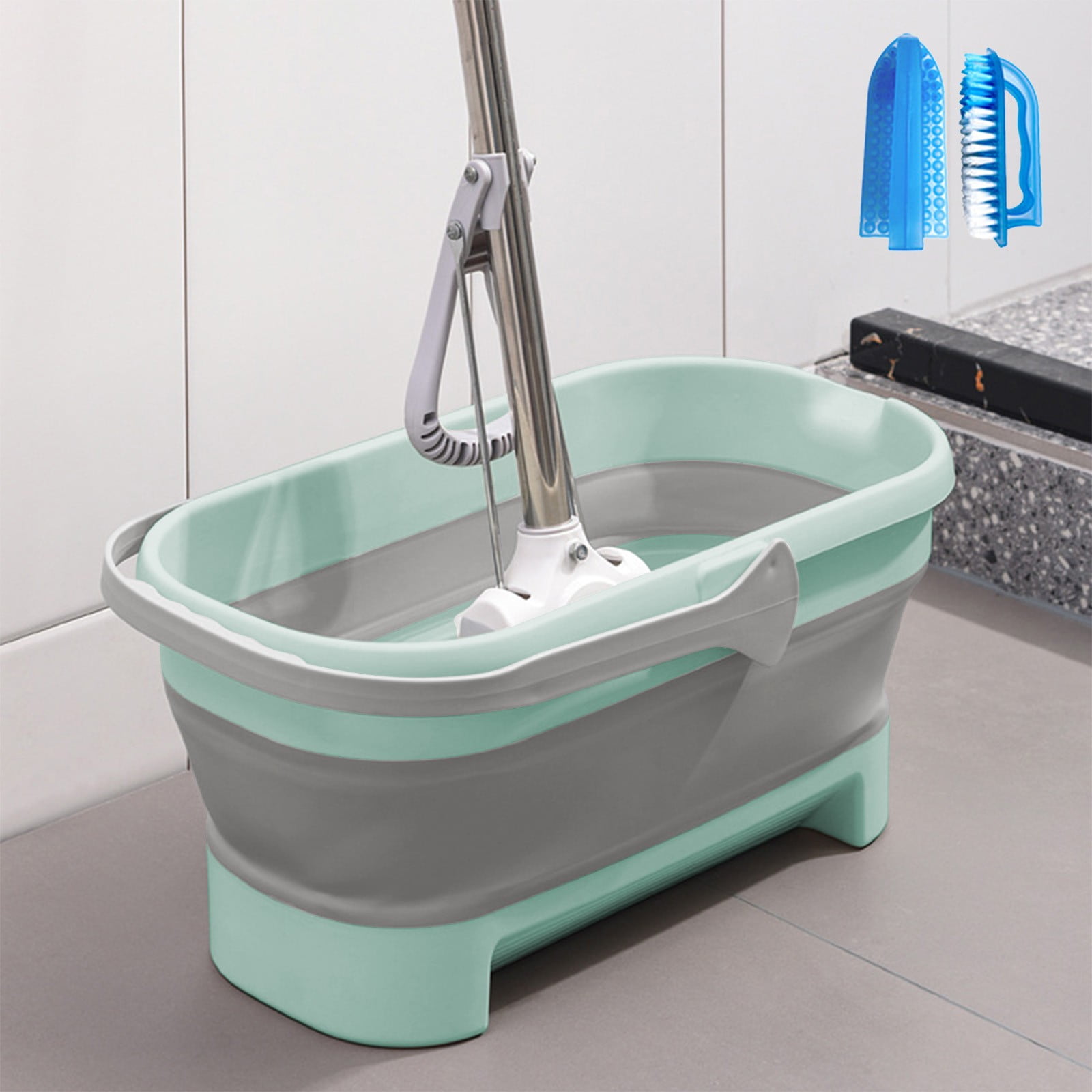 Large Mop Bucket, 4.2 Gallon Water Pail, Space Saving Foldable Bucket ...