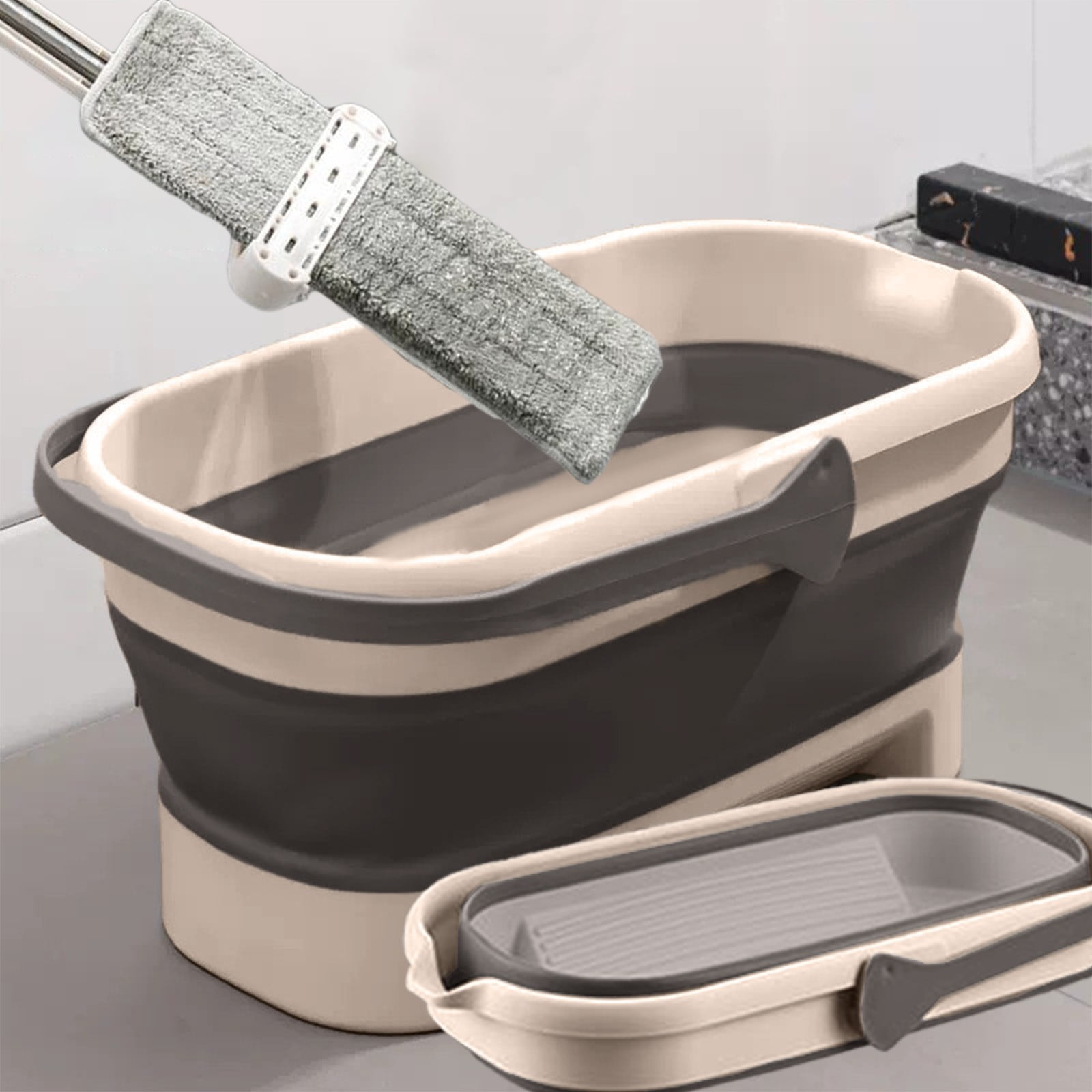 Large Mop Bucket Bucket 4.2Gallon 17L - Collapsible Mop Bucket with ...