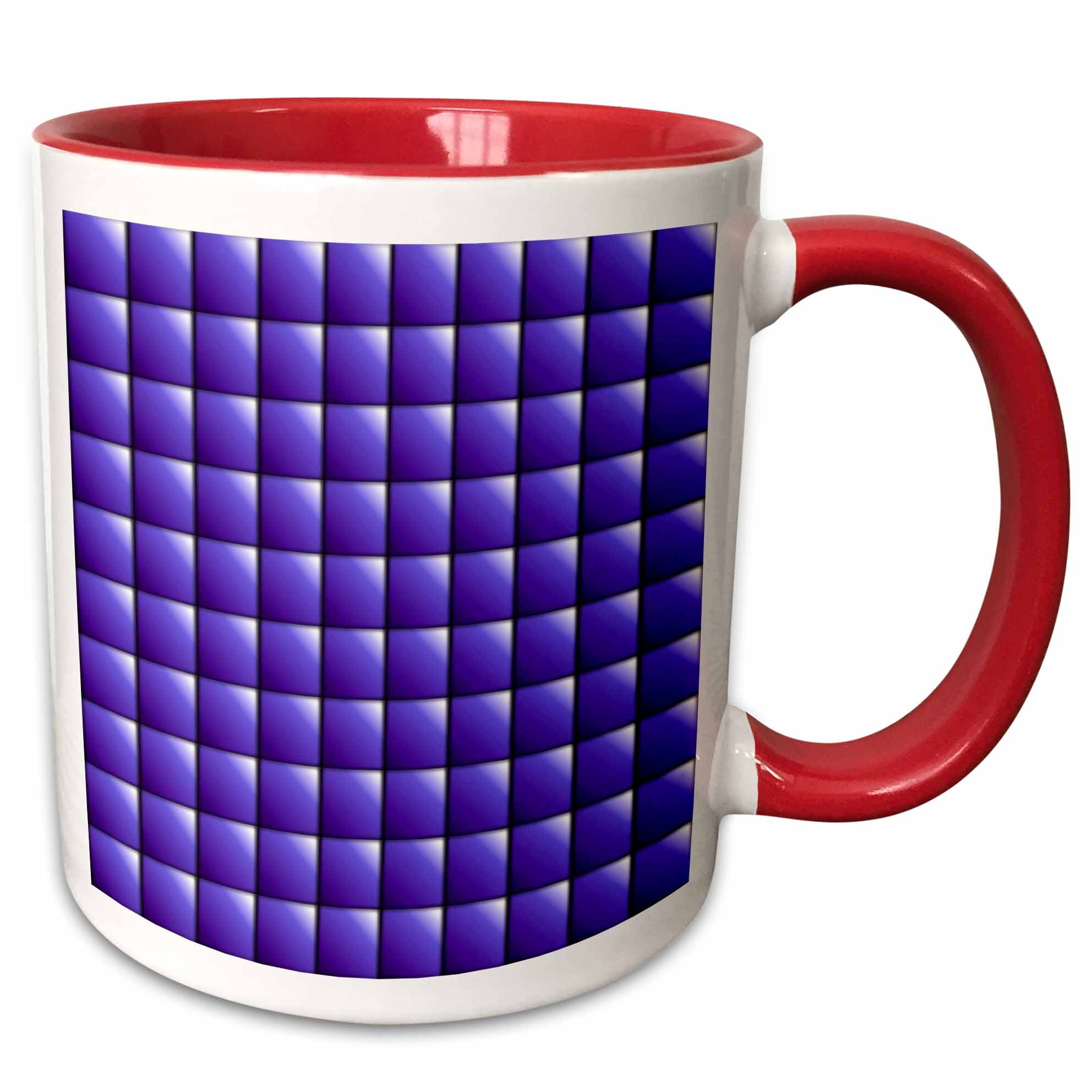 3drose, Large Mosaic Tiles Pattern in Purple, 15oz Two-tone Red Mug ...