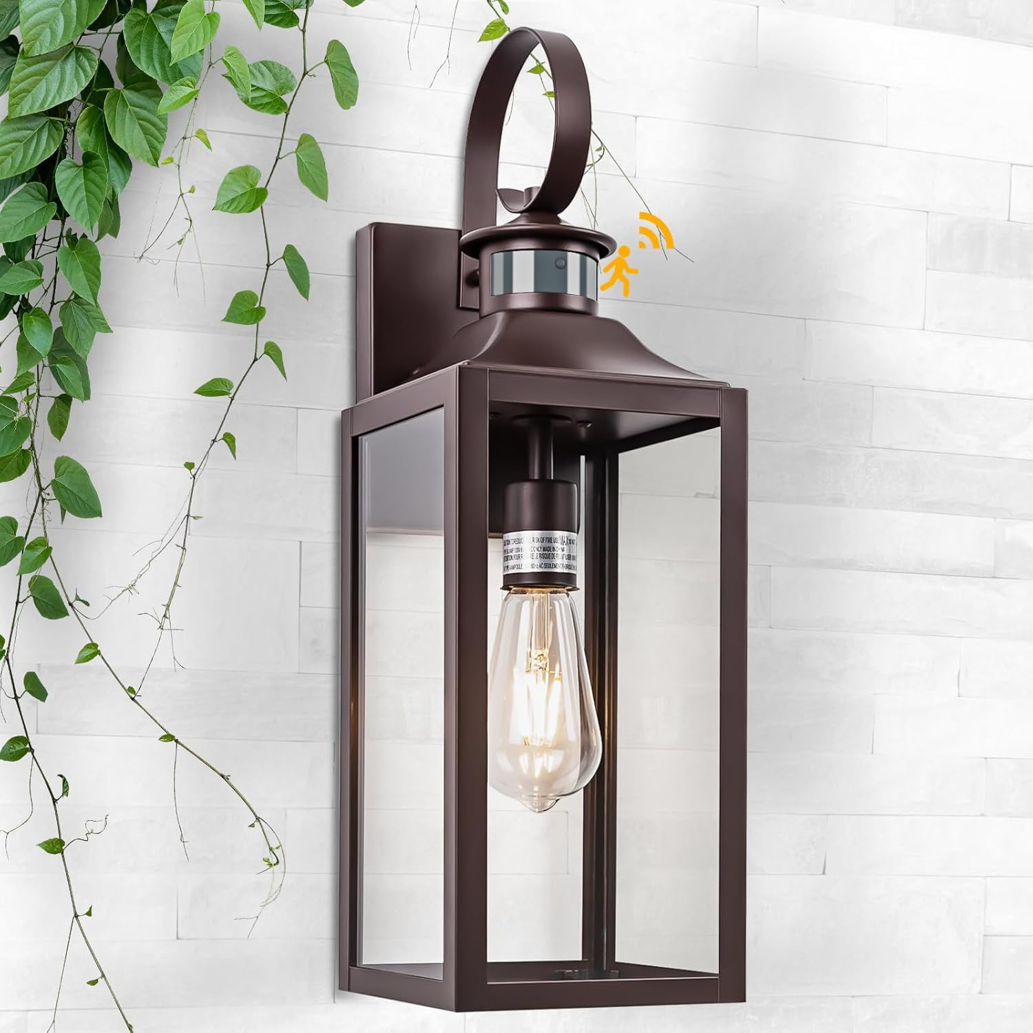 Large Motion Sensor Outdoor Wall Light 20" - Oil Rubbed Bronze Dusk To ...