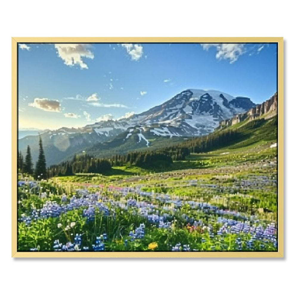 Large Mountain Landscape Wall Art Beautiful Mount Rainier at Sunrise ...