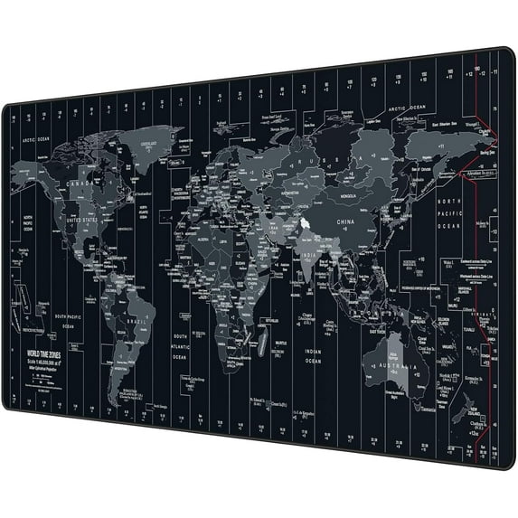 Large Mouse Pad 35.4x15.7 Inch World Map - XXL Gaming Desk Mat with Non ...