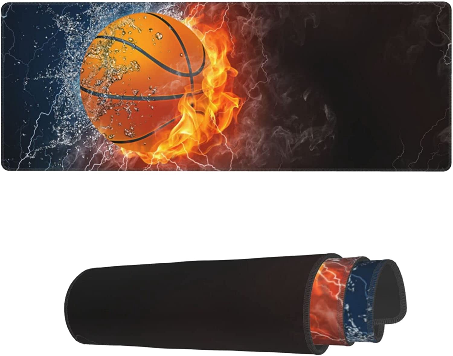 Large Mouse Pad 3D Fire Basketball Extended Gaming Mouse Pad with ...