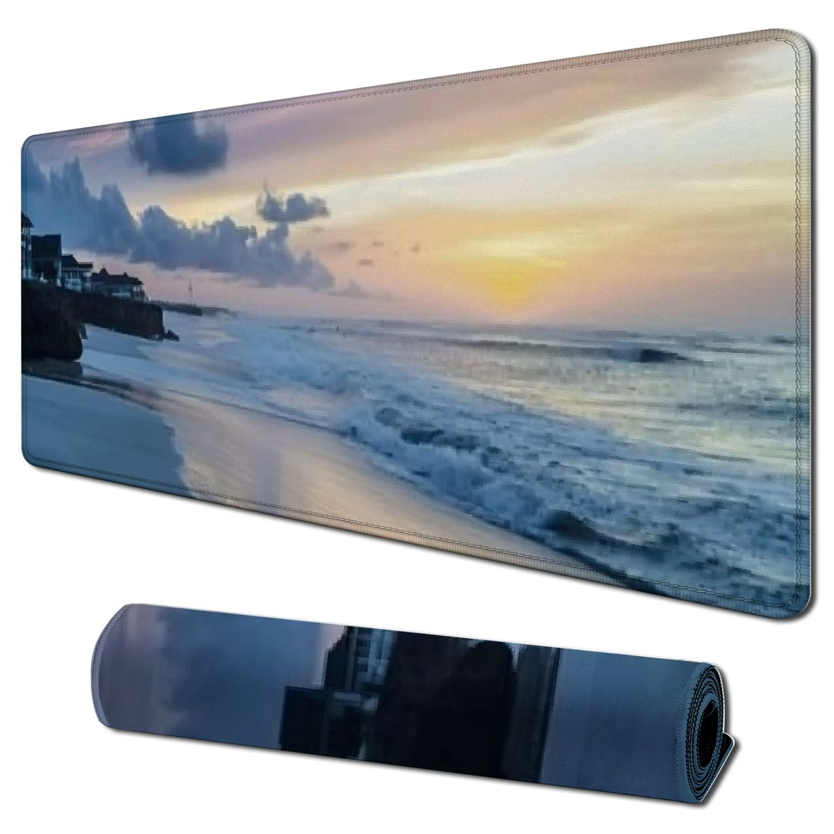 Large Mouse Pad Beach Non-Slip and Waterproof Gaming Mouse Pad Locked ...