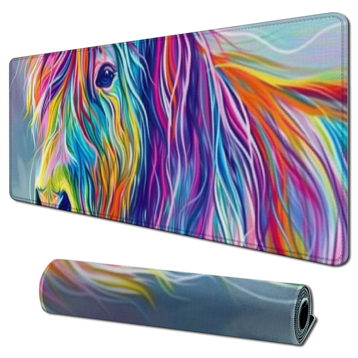 Large Mouse Pad Colorful Animals Highland Cattle Funny Big Computer ...