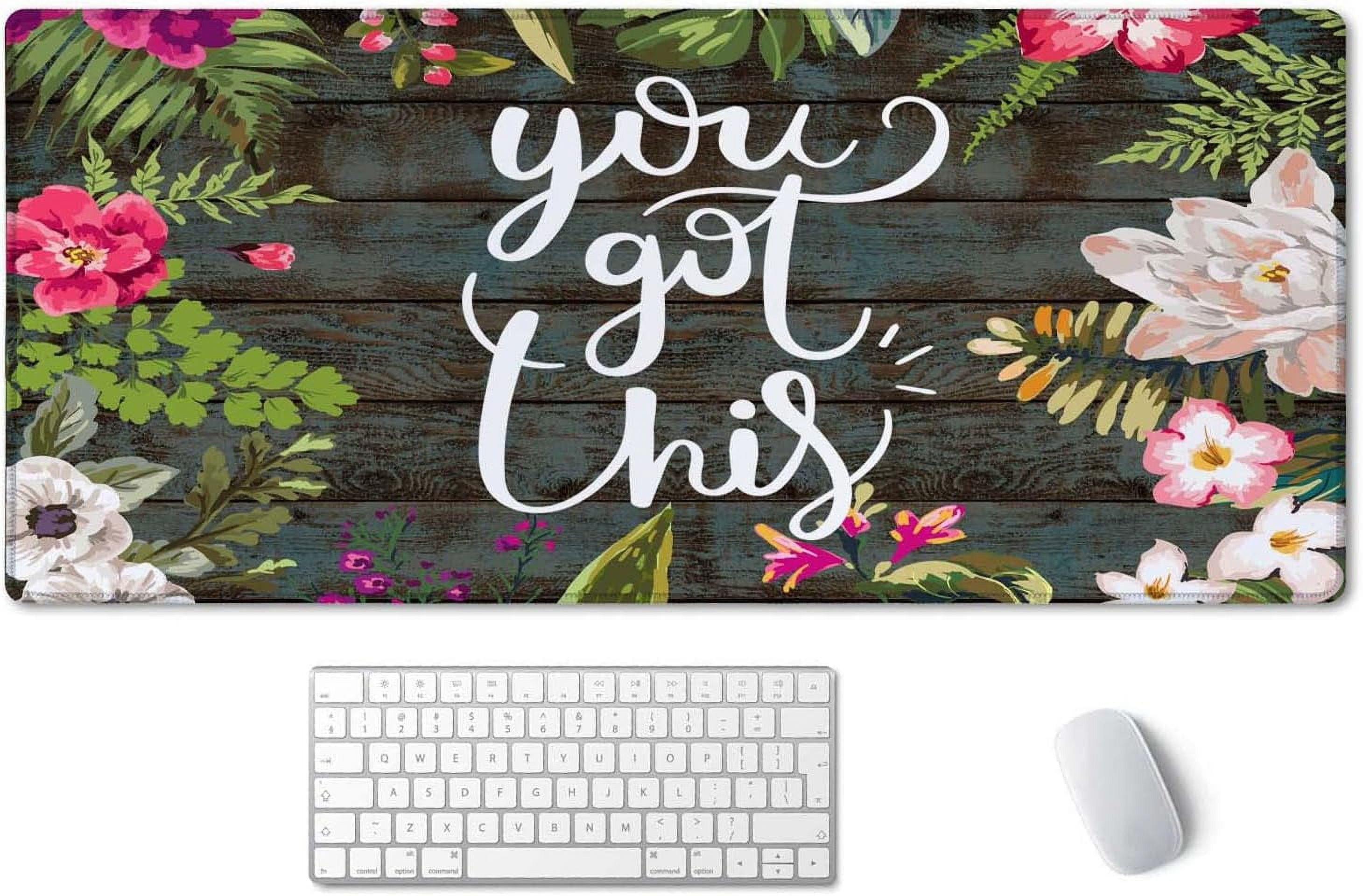 Large Mouse Pad, Cute Motiavation Quote Desk Mat for Desktop, Women ...