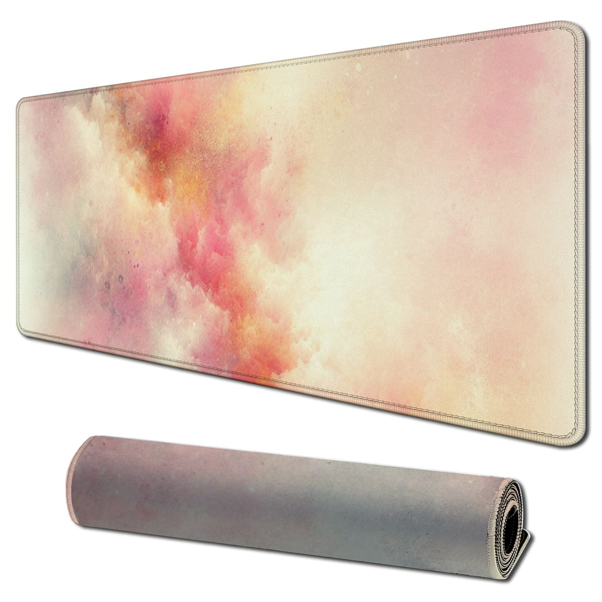 Large Mouse Pad, Cute Pink Desk Mat for Desktop, Women Girls PU Leather ...