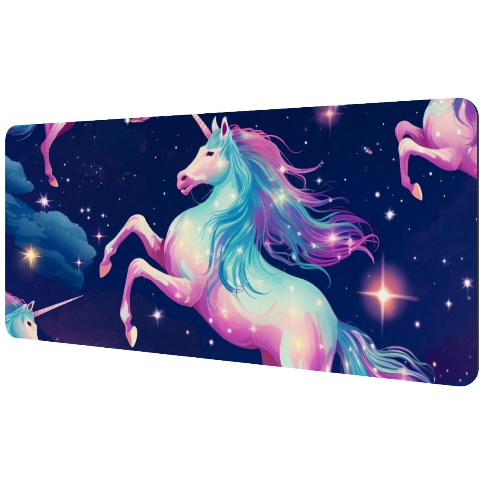 Large Mouse Pad, Desk Mat for Desktop Gaming Desk Pad, Starry Sky Unicorn Pretty Desk ...