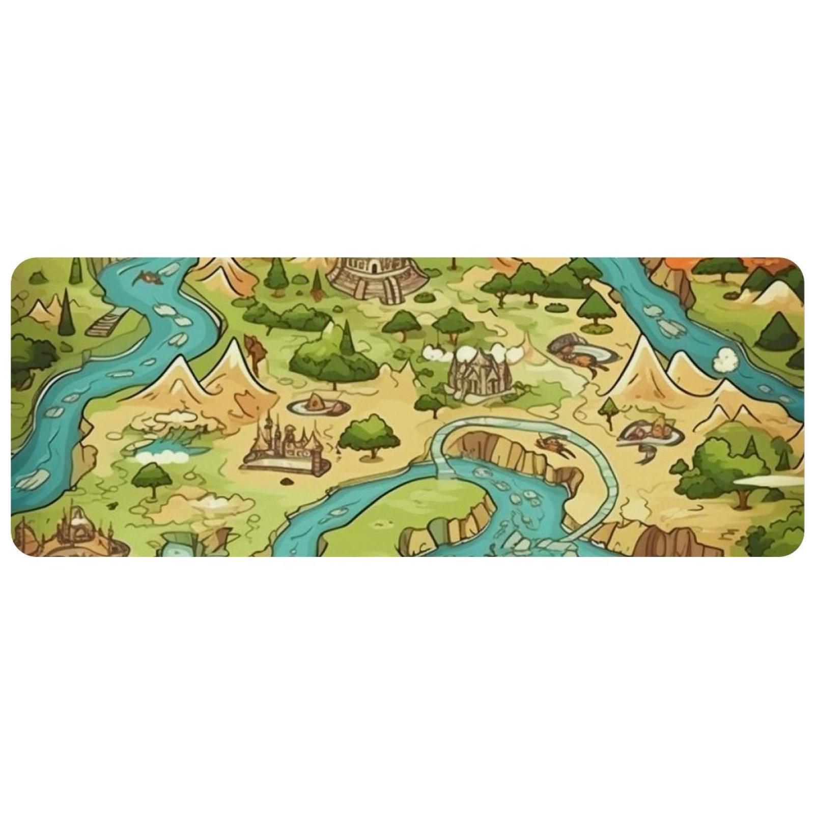 Large Mouse Pad, Desk Mat for Desktop Gaming Desk Pad, Map Castle Rive ...