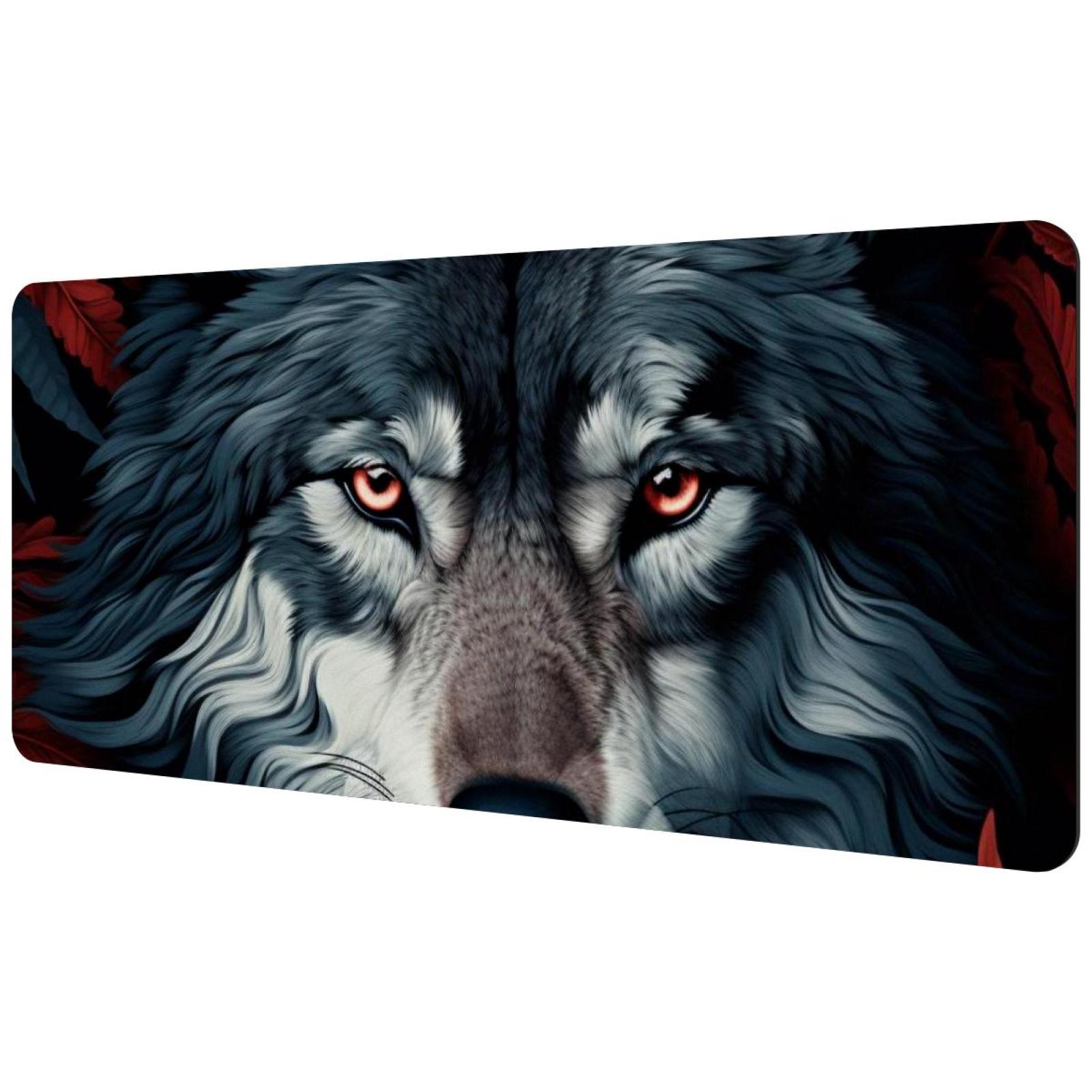 Large Mouse Pad, Desk Mat for Desktop Gaming Desk Pad, Wolf Scary Desk ...
