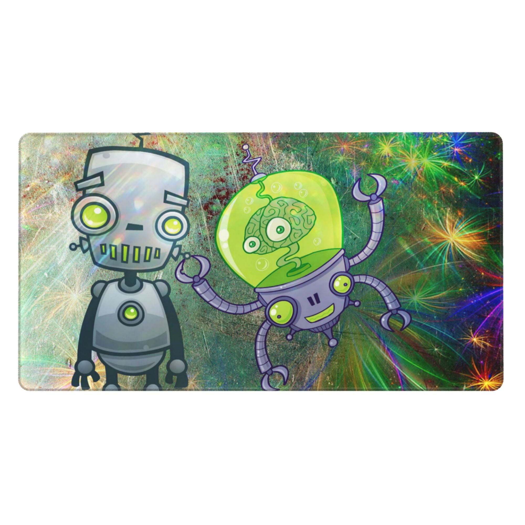 Large Mouse Pad, Future Alien Robot Non-Slip Waterproof Rubber Keyboard ...