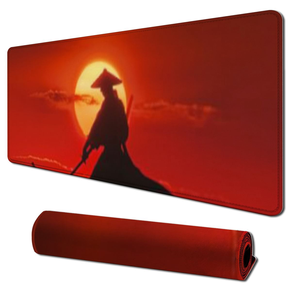 Large Mouse Pad Gaming Ancient Japanese Silhouette Minimalist Desk Mat ...