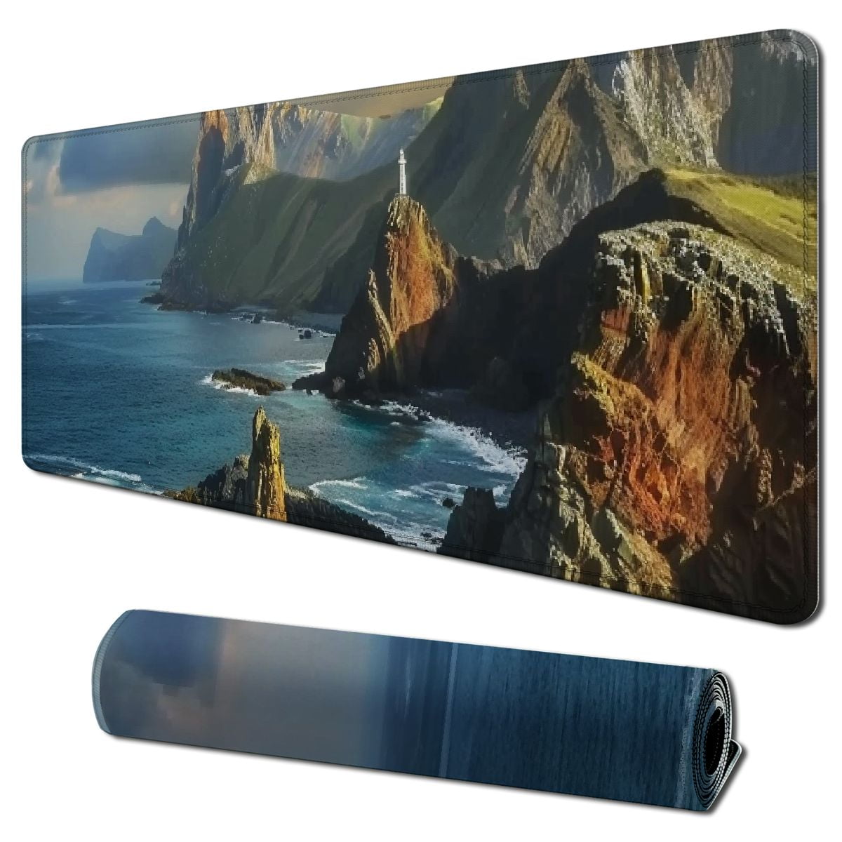 Large Mouse Pad Gaming Cliff Island Ocean Landscape Mountain Nature ...