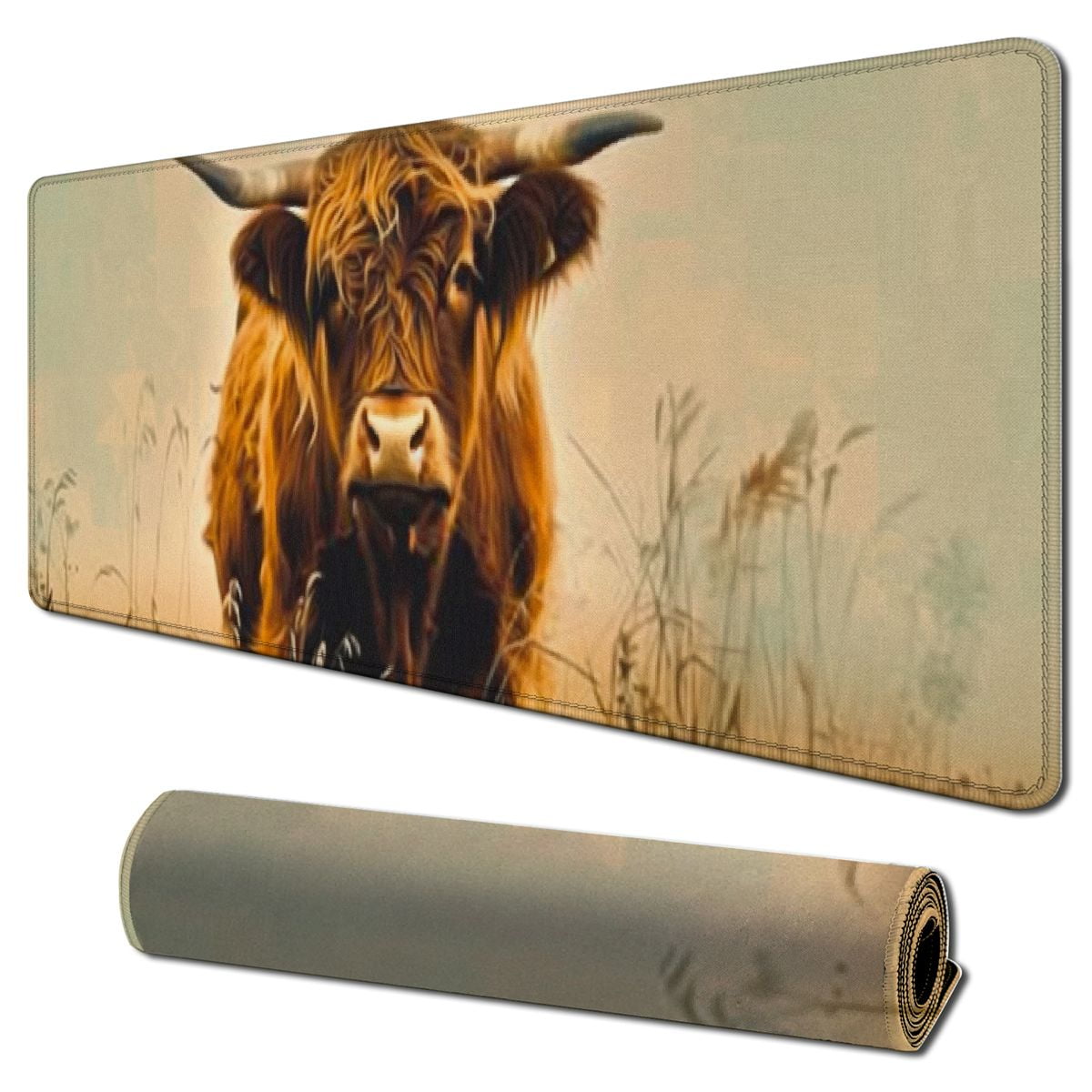 Large Mouse Pad Gaming Cute Animals Rustic Highland Cattle Desk Mat for ...
