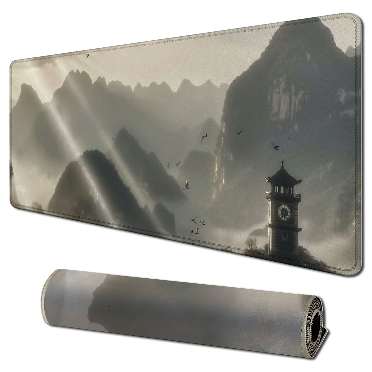 Large Mouse Pad Gaming Landscape Temple Mountains Nature Desk Mat Big ...