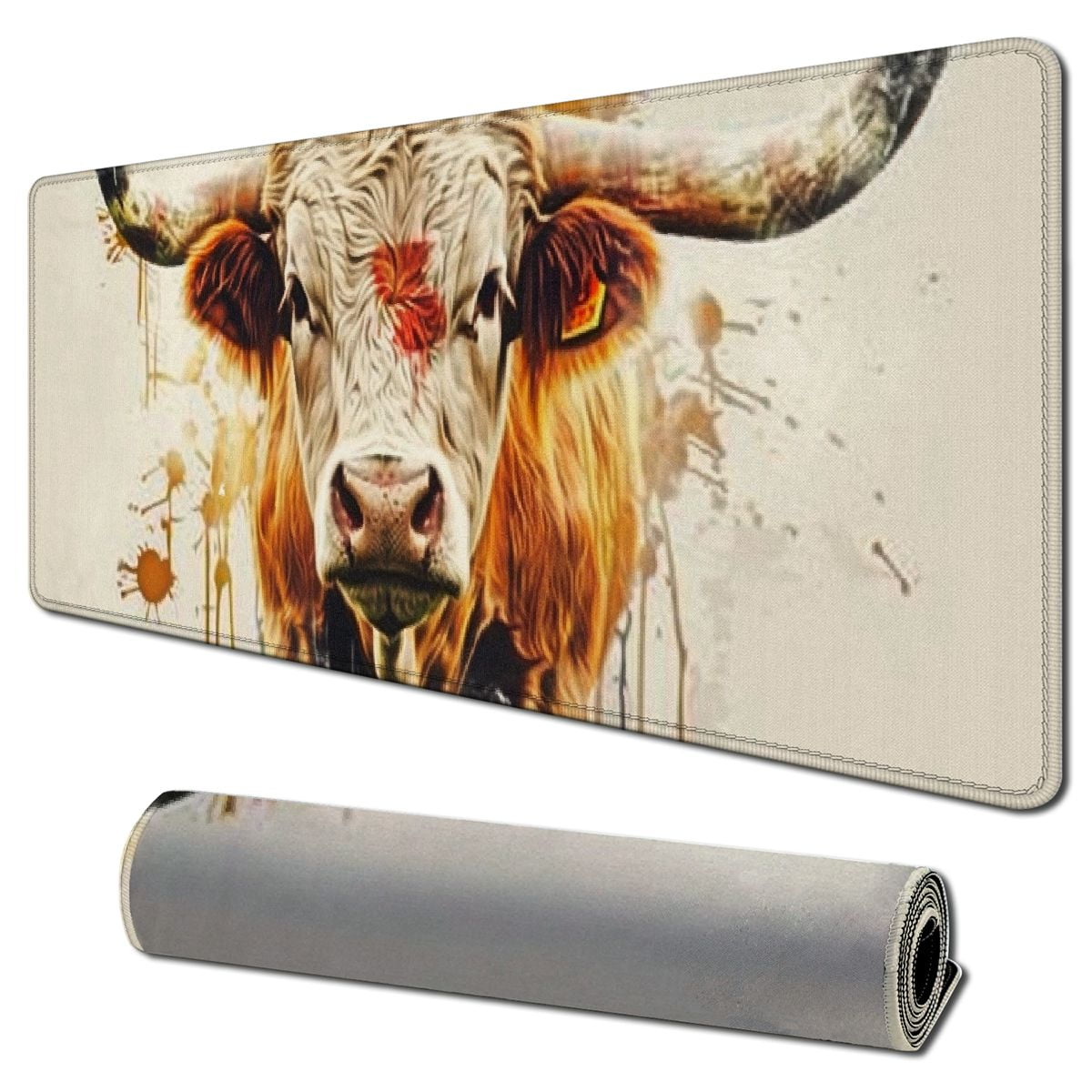 Large Mouse Pad Gaming Minimalist Animals Highland Cattle Aesthetic ...