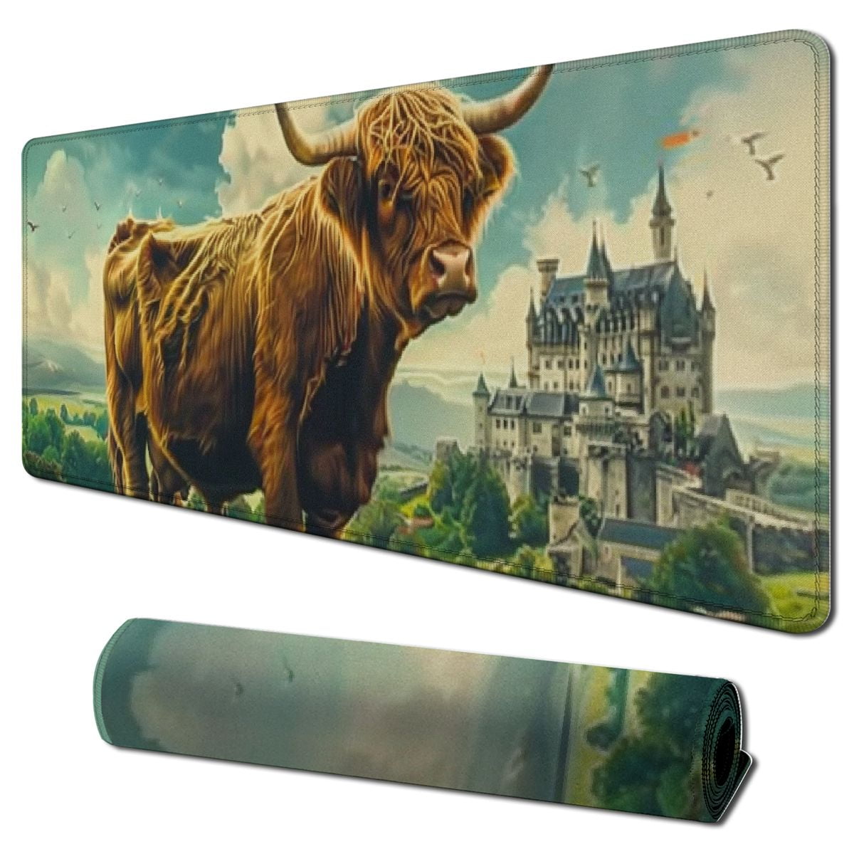 Large Mouse Pad Gaming Mousepad Aesthetic Landscape Animals Highland ...