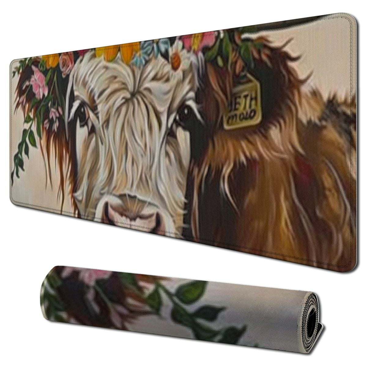 Large Mouse Pad Gaming Mousepad Funny Animals Flowers Highland Cattle ...