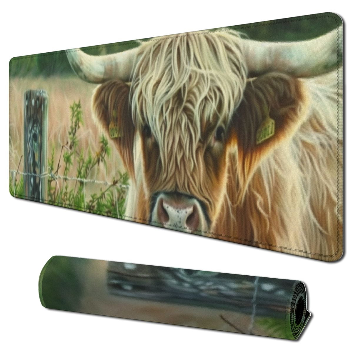 Large Mouse Pad Gaming Mousepad Highland Cattle Aesthetic Animals Desk ...