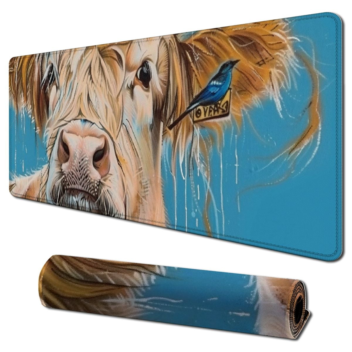 Large Mouse Pad Gaming Mousepad Minimalist Animals Aesthetic Highland ...