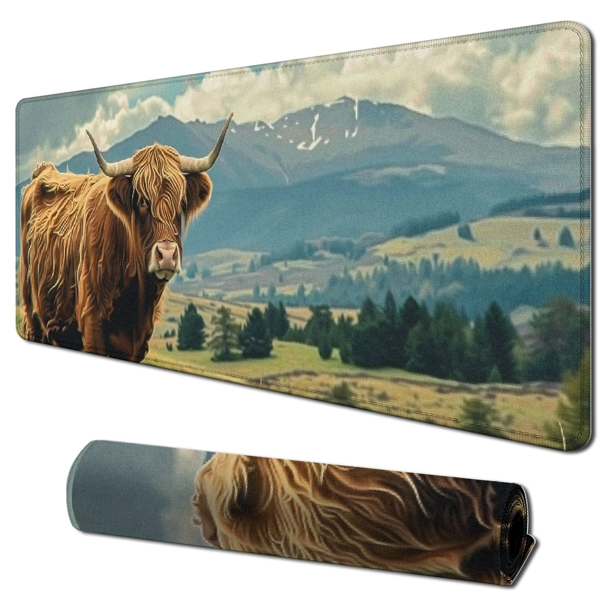 Large Mouse Pad Gaming Mousepad Mountain Landscape Animals Highland ...