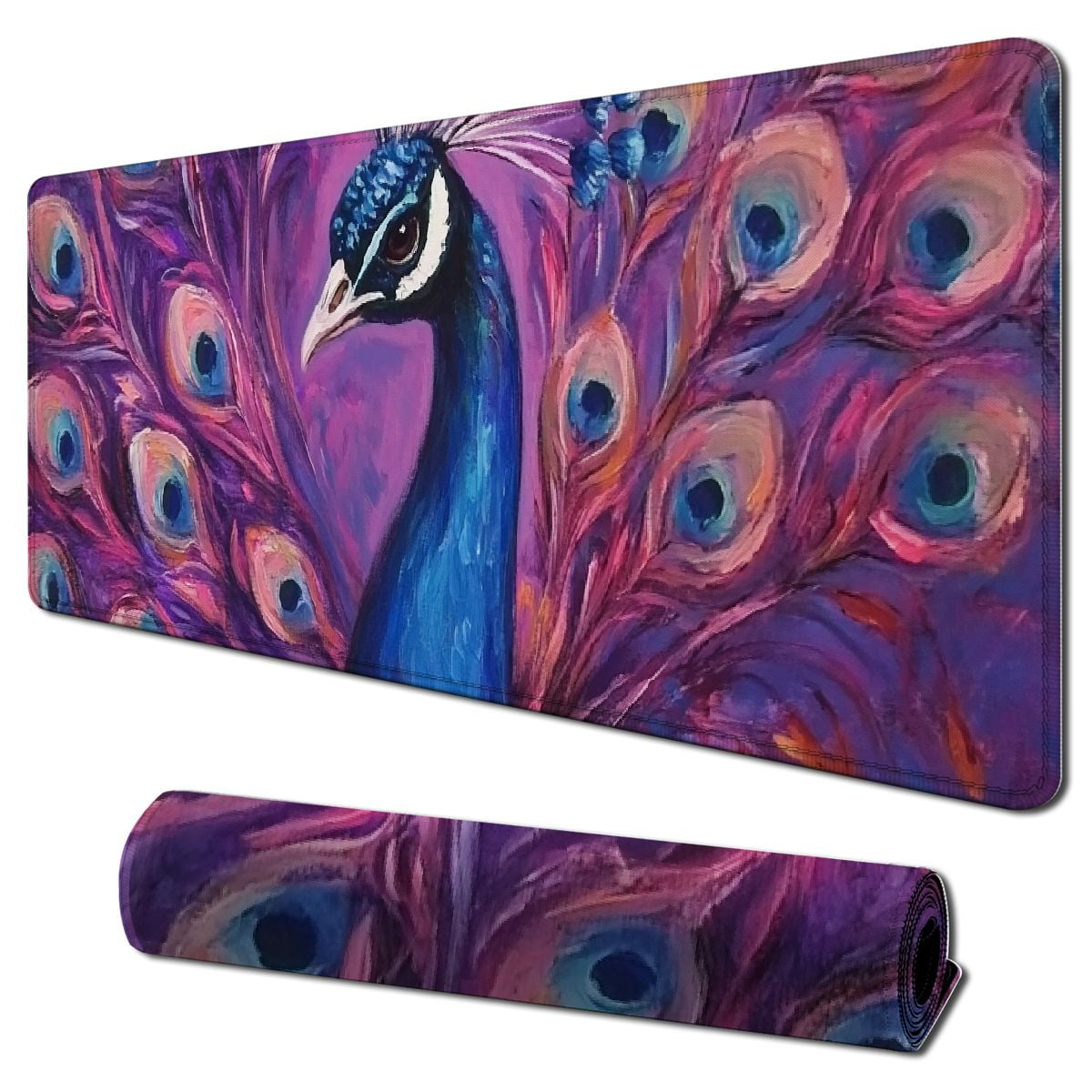 Large Mouse Pad Gaming Mousepad Peacock Purple Gorgeous Animals Bird ...