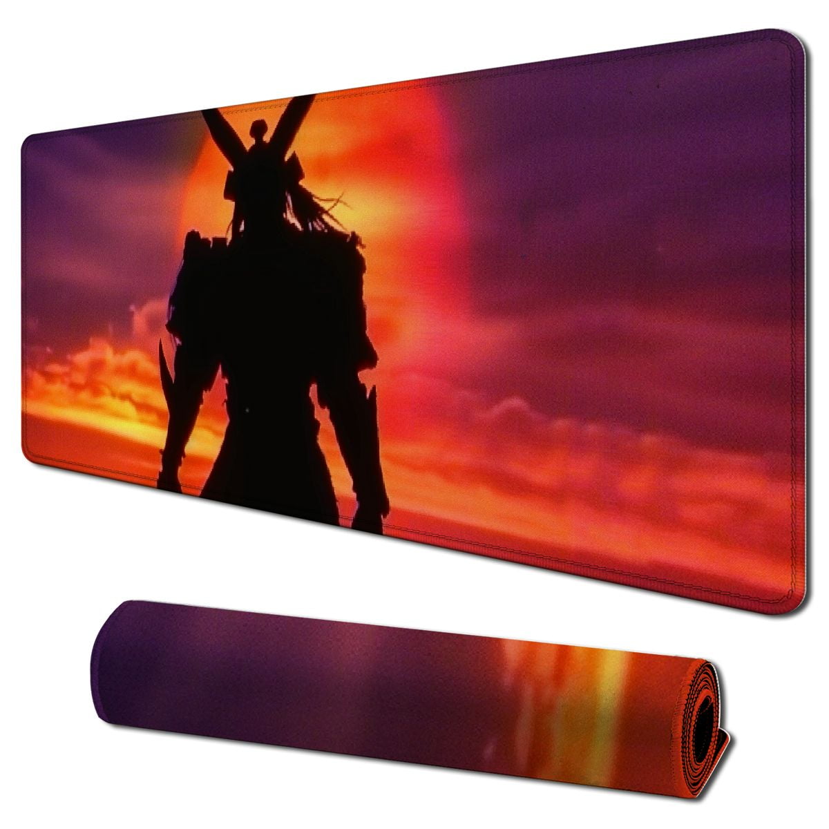 Large Mouse Pad Gaming Rising Sun Samurai Portrait Silhouette ...