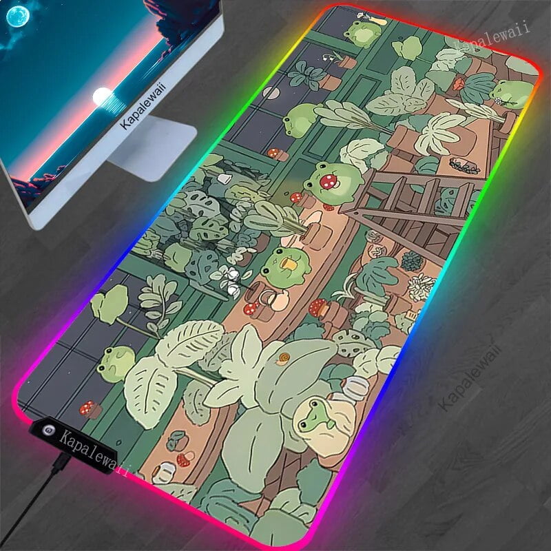 Large Mouse Pad Green Plant Big Computer Mousepads Kawaii Bear Gaming ...