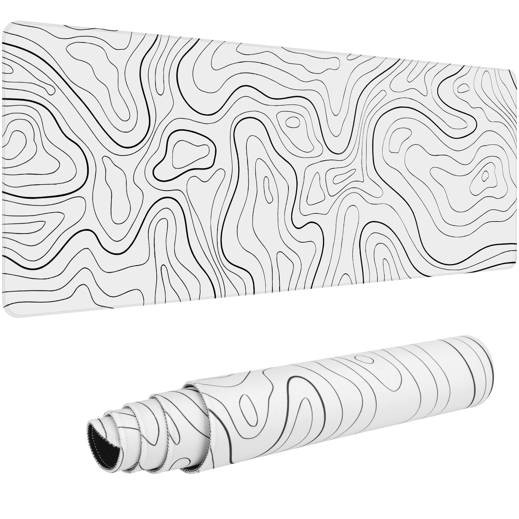 TSV Large Extended Gaming Mouse Pad Mat (31.5x11.8in) with Topographic ...