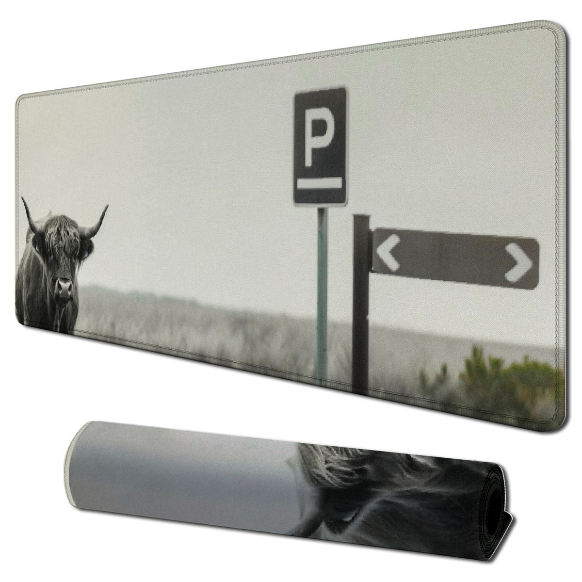 Large Mouse Pad Minimalist Funny Animals Highland Cattle Desk Mat Big ...