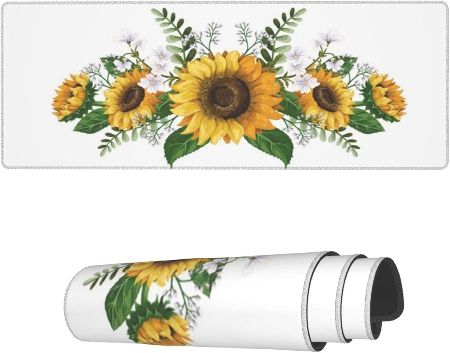 Large Mouse Pad Sunflower Floral Extended Gaming Mouse Pad with ...