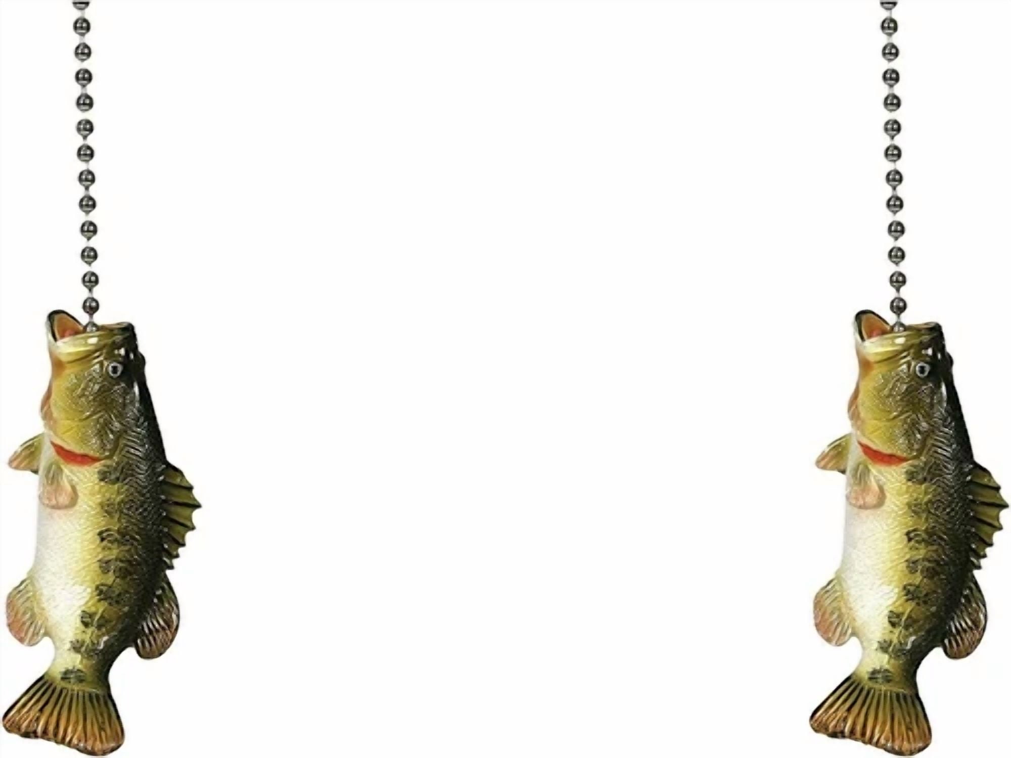 Large Mouth Bass Ceiling Fan Pull Chain Lamp Light Cabin Fishing Decor ...