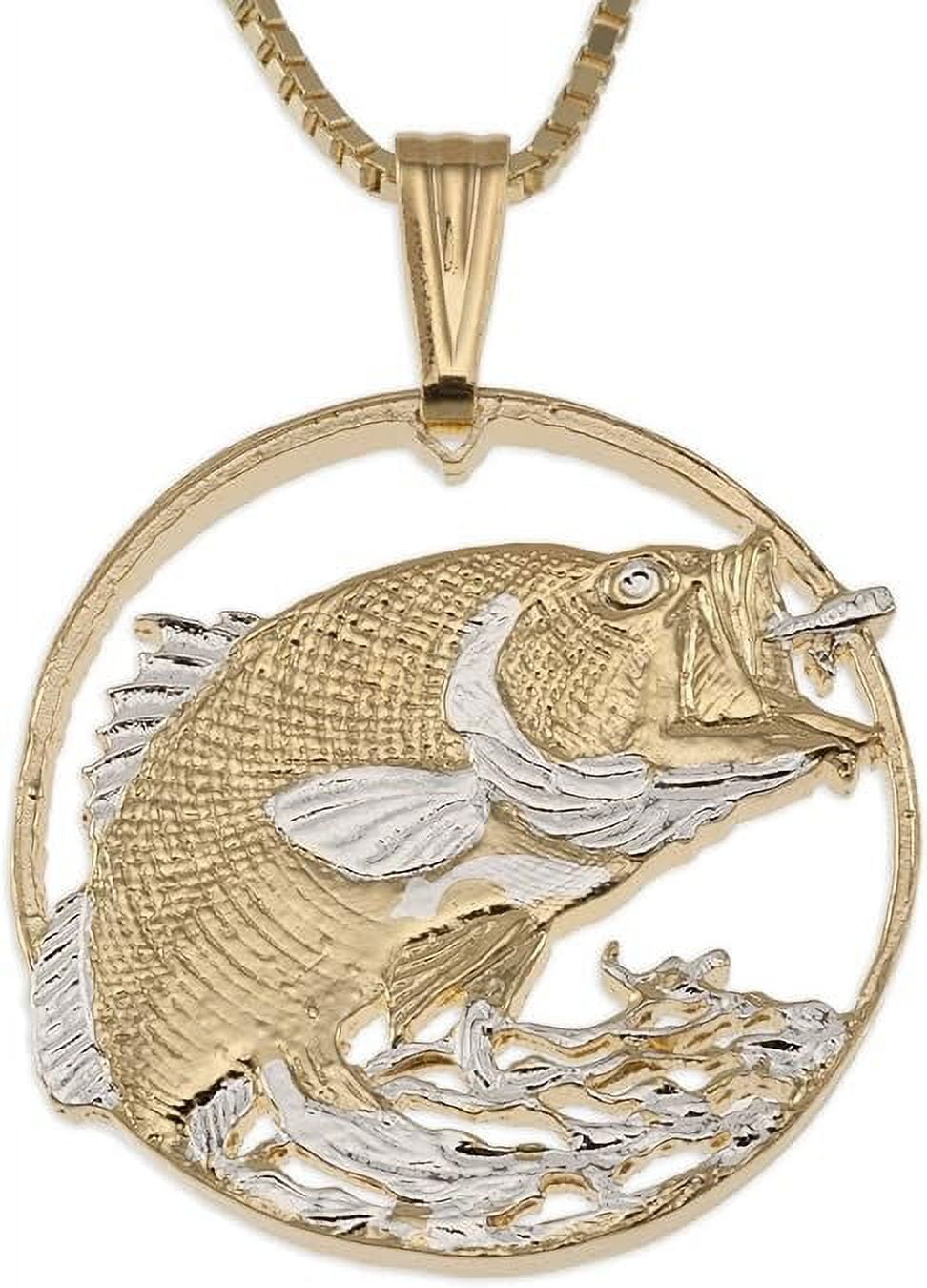 Large Mouth Bass Pendant & Necklace, Hand Cut Bass Medallion - Walmart.com