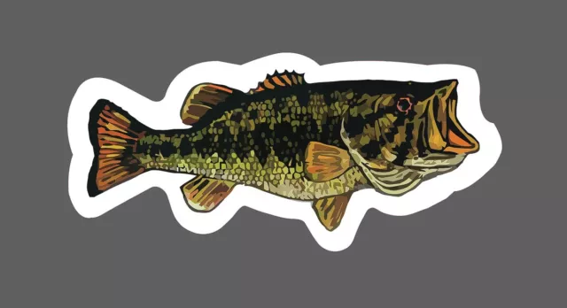 Large Mouth Bass Sticker Fishing Waterproof Sticker Phone Decal Water ...