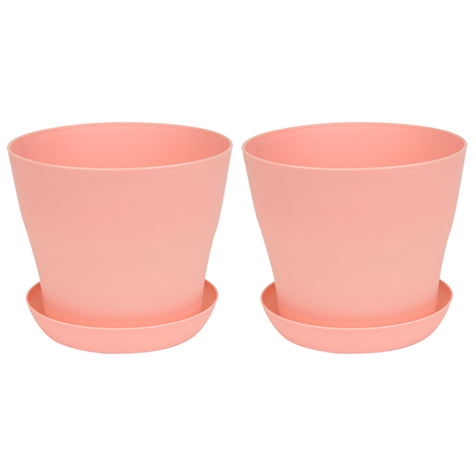 Large Mouth Flower Pot with Saucer - 2Pcs PP Plant Containers with ...