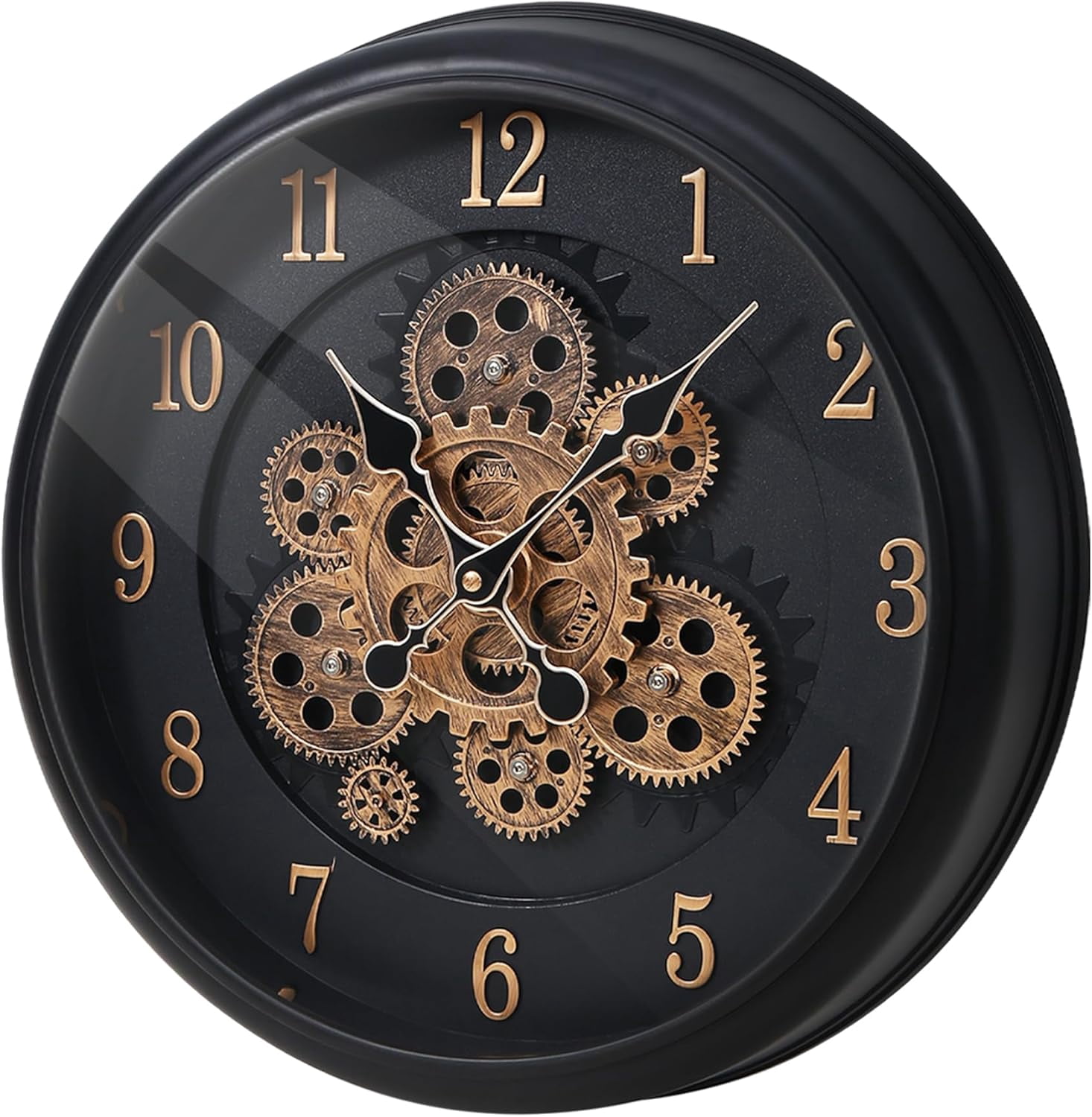 Large Moving Gear Wall Clock,16" Vintage Mechanical Battery Operated ...