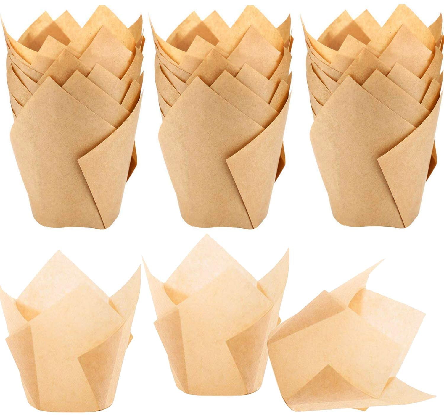 Large Muffin Greaseproof paper Baking cupcake cups,Natural Tulip Baking ...