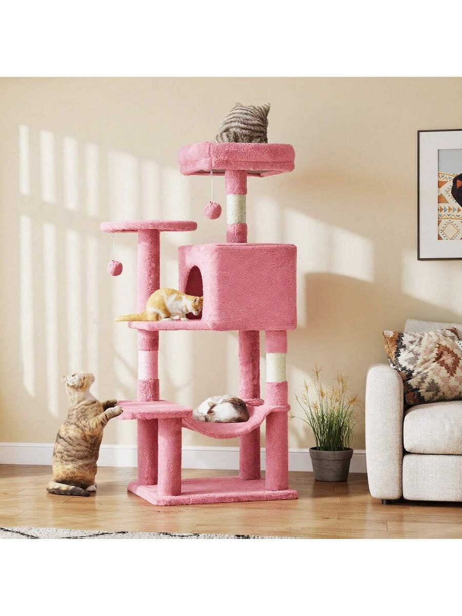 Large Multi-Level Cat Tree, 44 Inches Tall With Sisal-Covered ...