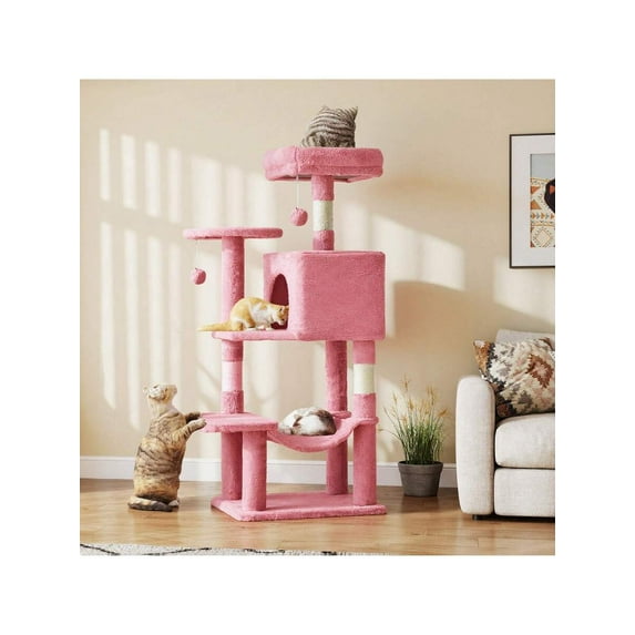 Large Multi-Level Cat Tree, 44 Inches Tall With Sisal-Covered ...