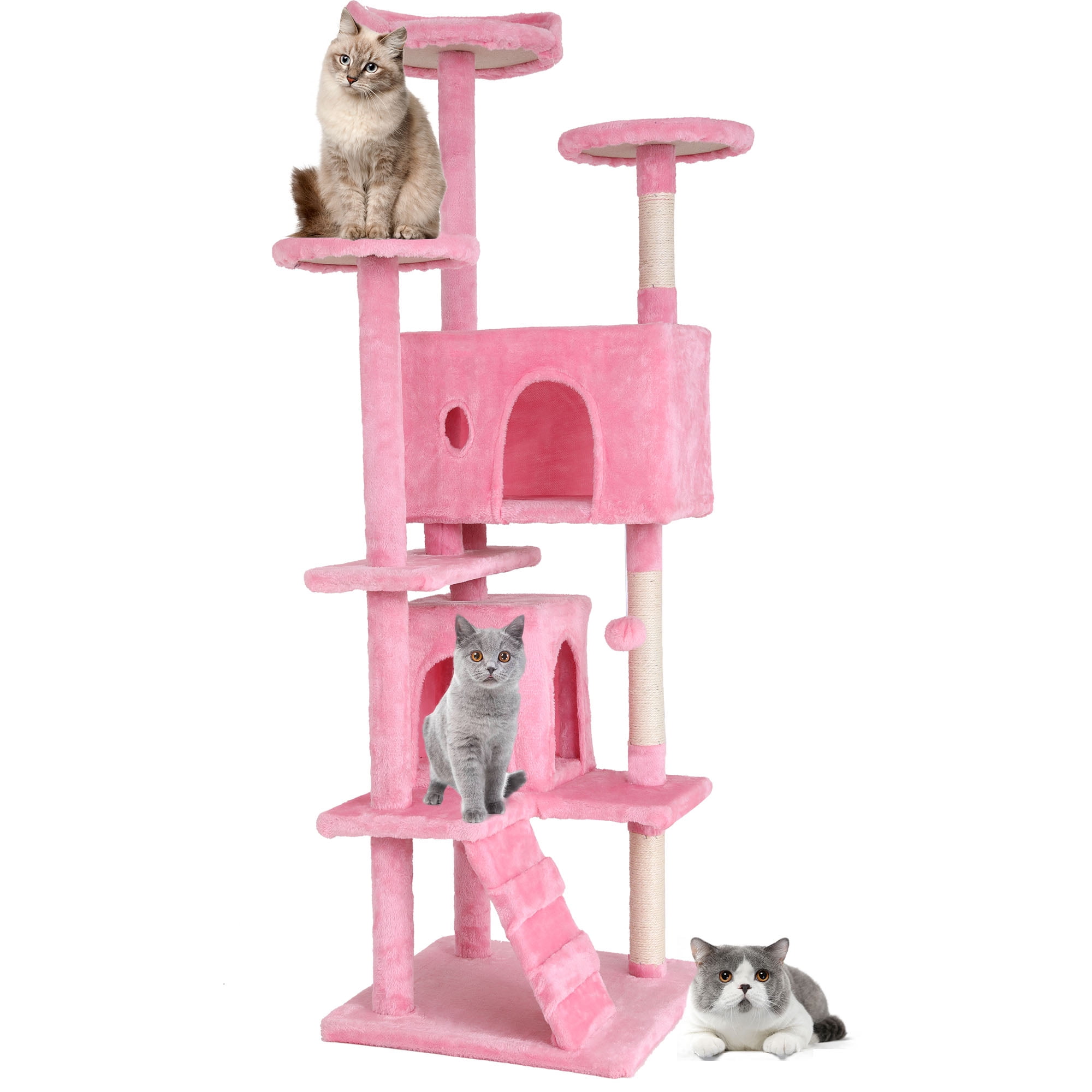 Large Multi-Level Cat Tree, 70 Inches Tall with Sisal-Covered ...